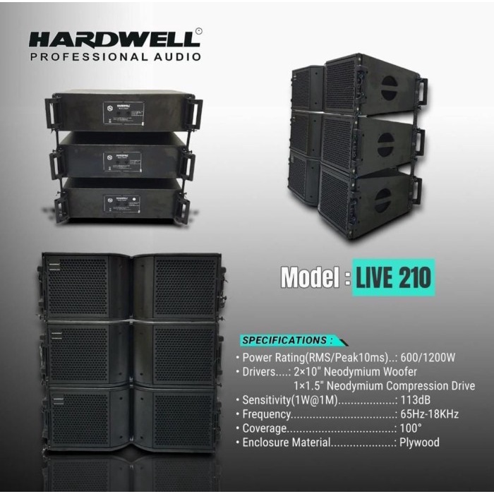 Jual Speaker Line Array Hardwell Live210 1Unit Pasif Original 10 Inch ...