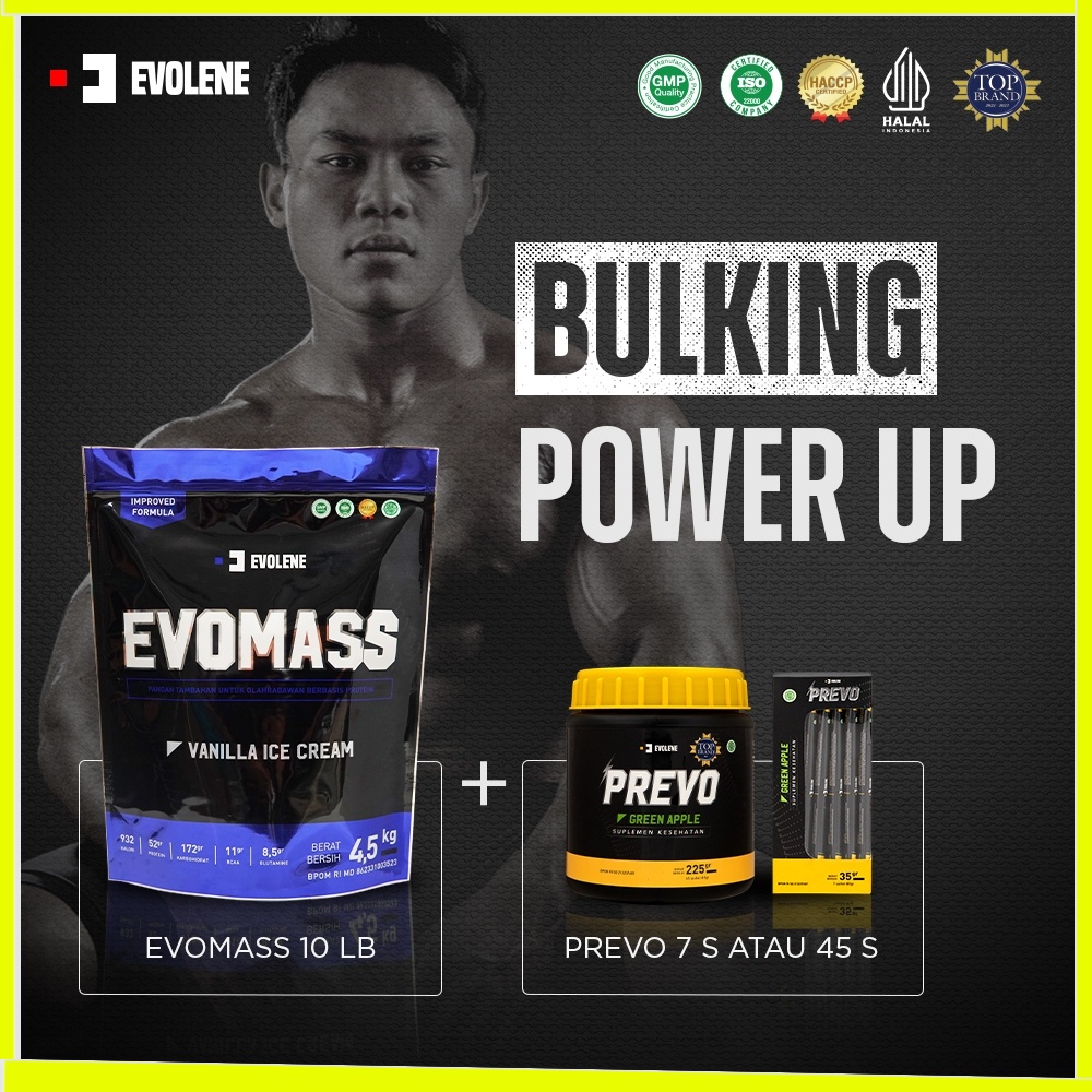 Jual Bundling Bulking Power Up (EVO MASS 4,5 KILOGRAM + PREVO 1 BOTOL ...