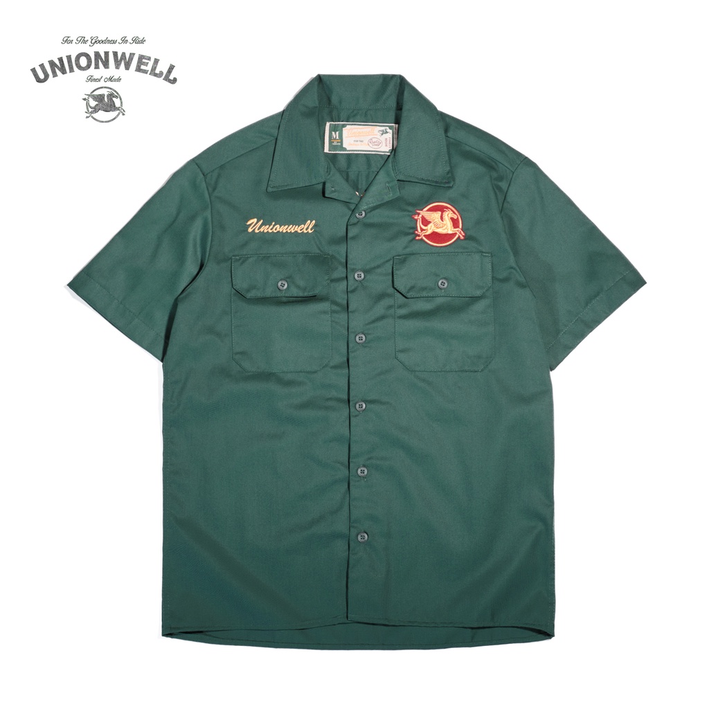 Jual Unionwell Work Shirt Roundlogo Green | Shopee Indonesia