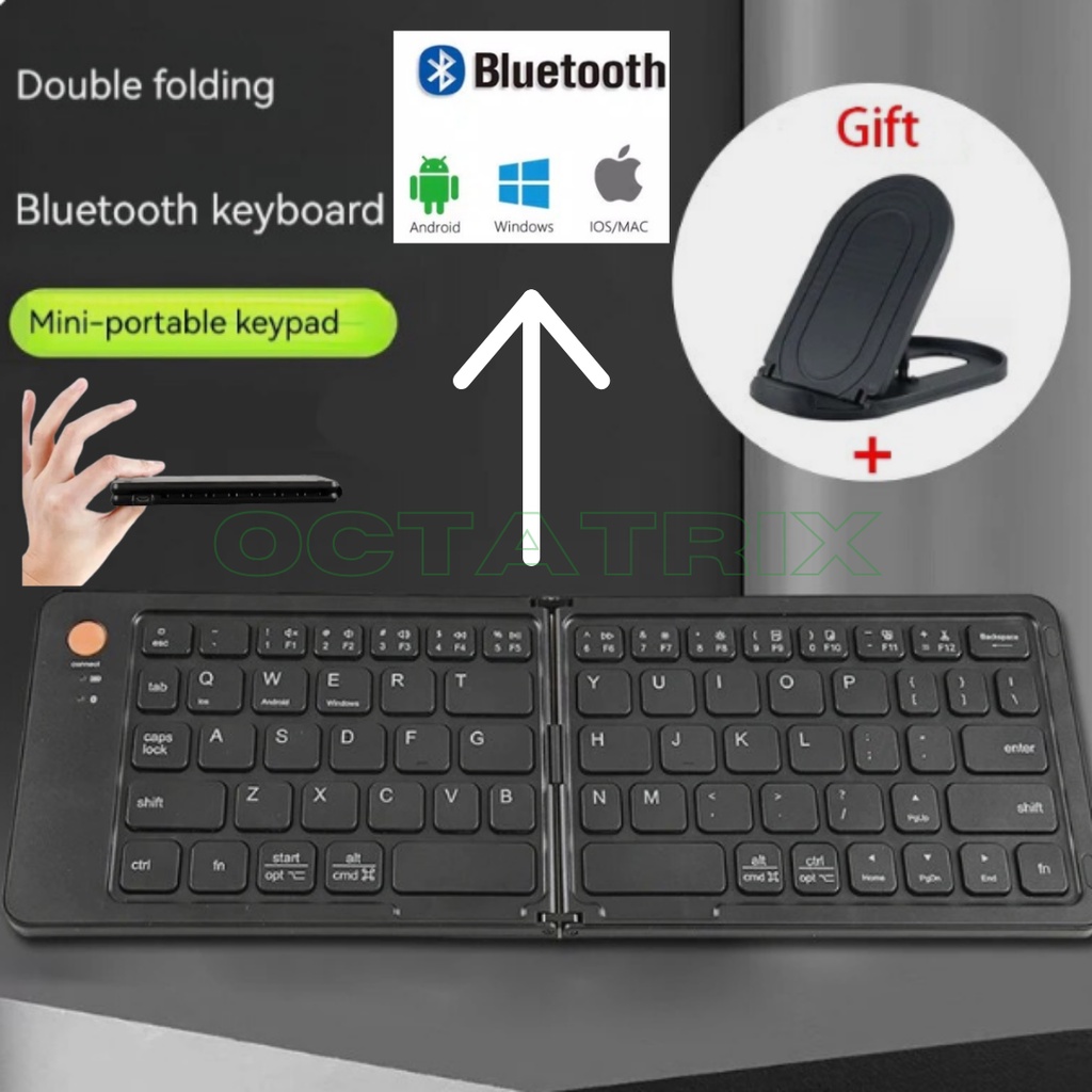Jual Keyboard Wireless Bluetooth Lipat Foldable for PC Laptop IOS ...