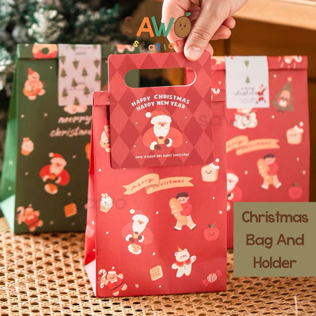 Jual Natal Paper Bag Holder Packaging Christmas Kado Bingkisan Souvenir ...