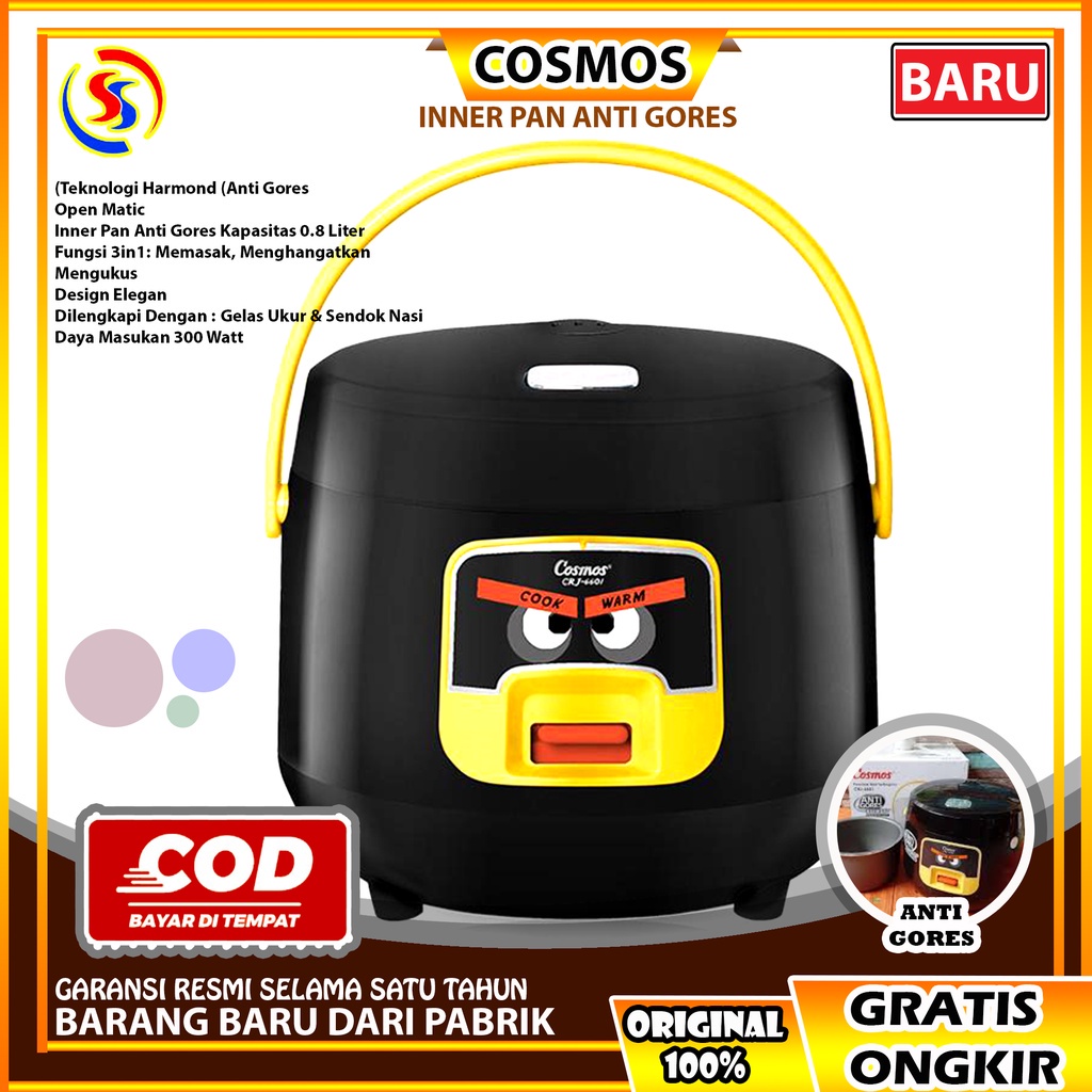 Jual Rice Cooker Cosmos CRJ 6601 / CRJ6601- [0,8L] - Hitam - Putih ...