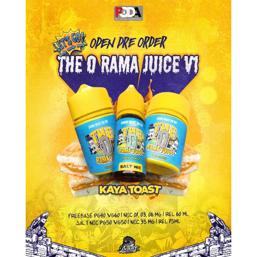 Jual FREEBASE THE O RAMA KAYA TOAST JUICE V1 LIQUID THE O RAMA 60ML NEW | Shopee Indonesia