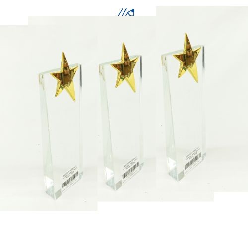 Jual Crystal Trophy Plakat kristal Trophy Crystal Kaca Bintang Emas ...