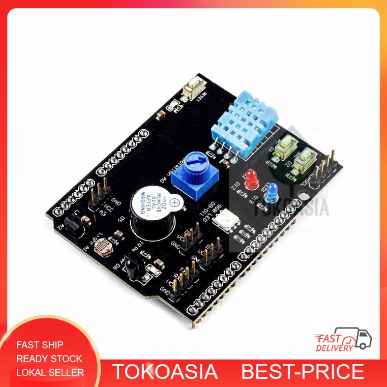 Jual 9 in 1 Multifunction Shield Board DHT11 LM35 Temperature Humidity for Arduino UNO | Shopee ...