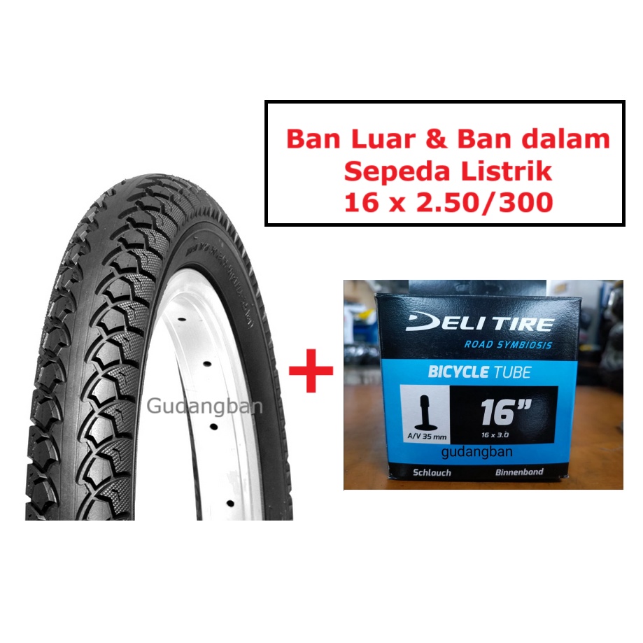 Jual ( PAKET Ban Luar & Ban dalam ) Ban Sepeda Listrik 16 x 250 Tubetype 2.50 Ring 16 Swallow ...