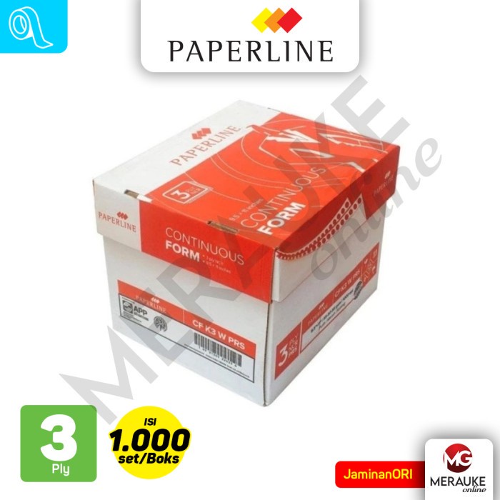 Jual Continuous Form Paperline 3 Ply K3 PRS P/W (1000 set per Box ...