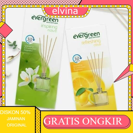 Jual Pengharum Ruangan Evergreen/Evergreen Reed Diffuser 30ml + Refill ...