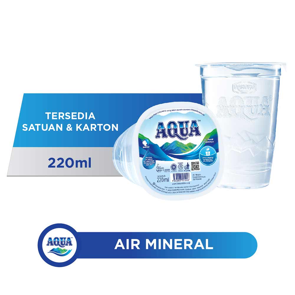 Jual AQUA air mineral Minuman Kemasan Gelas Satuan 220 ML | Shopee ...