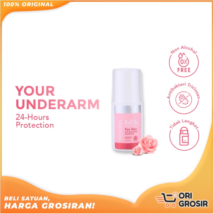 Jual ORI Grosir Wardah Roll On 60 ml For Her Wardah Roll on Anti-Perspirant Deodorant 60 ml ...