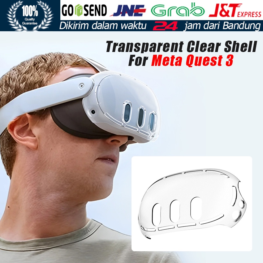 Jual Transparent clear shell for Meta Quest 3 / Case casing transparan ...