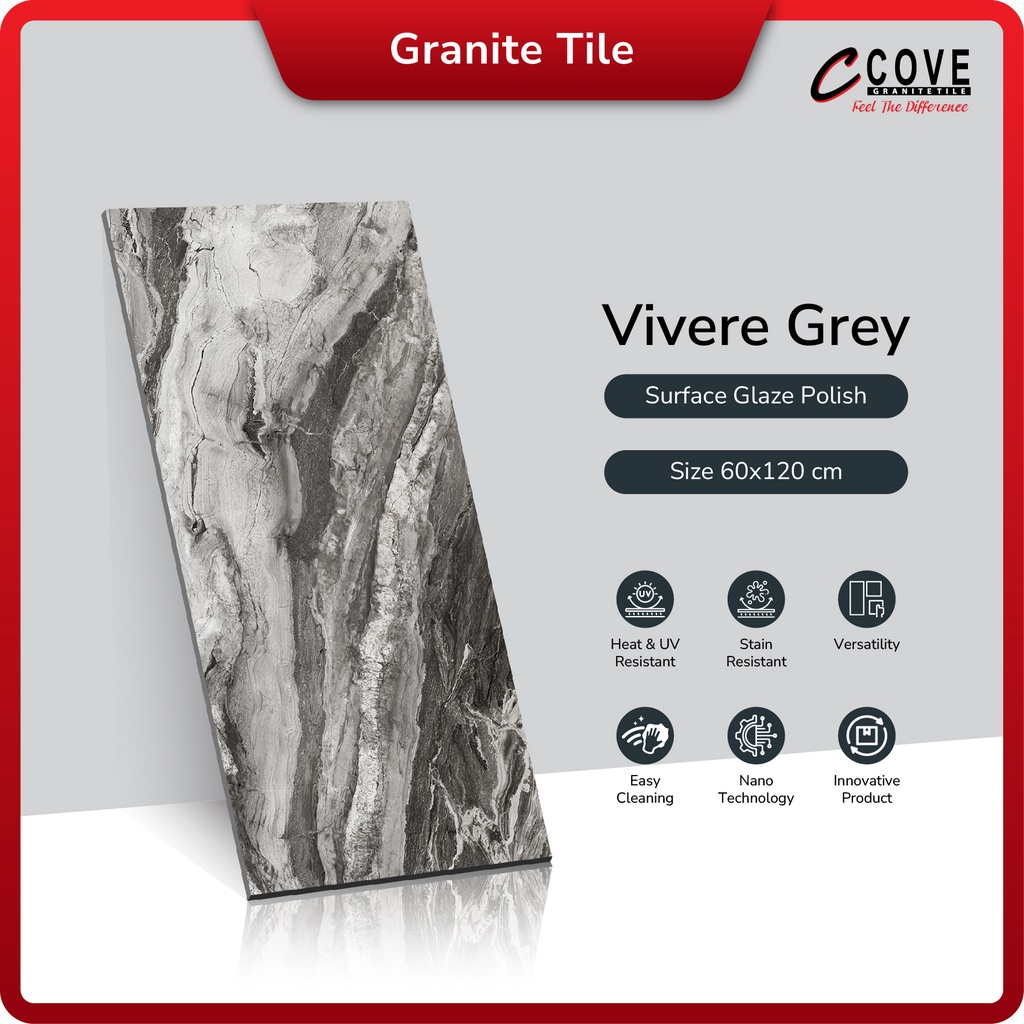 Jual Cove Granite Tile Vivere Grey 60x120 Granit Lantai Dinding ...