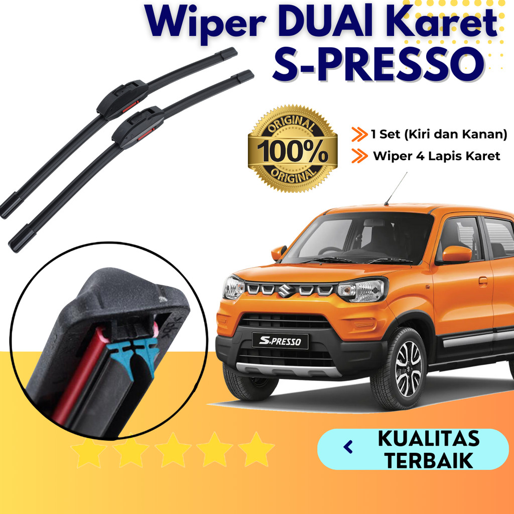 Jual Wiper Double Karet Suzuki S-Presso Spresso Frameless 1 Set Kiri ...