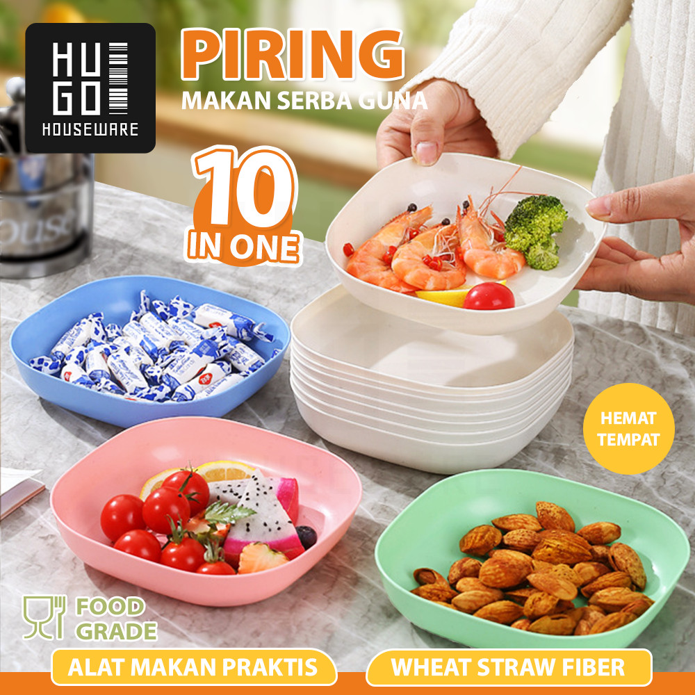 Jual HUGO Piring Kue Bahan Jerami Wheat Straw Piring Snack Buah Kacang ...