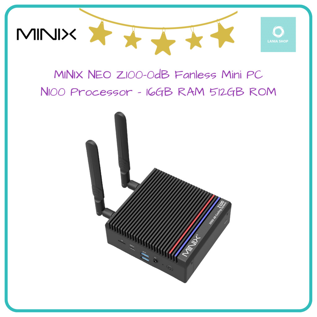 Jual MINIX NEO Z100-0dB Fanless Mini PC N100 Processor - 16GB RAM 512GB ...