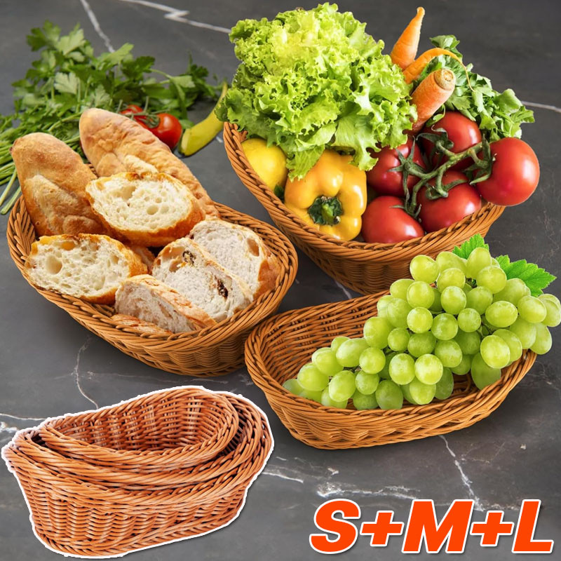 Jual COD S/M/L Keranjang Rotan Keranjang Roti Keranjang Buah Tempat ...