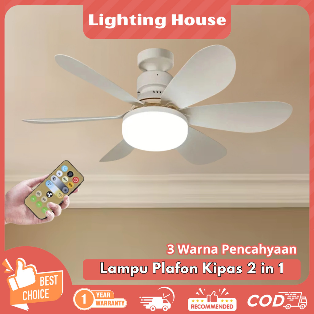 Jual Lighting House⭐Garansi 1 Tahun⭐️Kipas Angin Plafon Lampu 2 in 1 ...