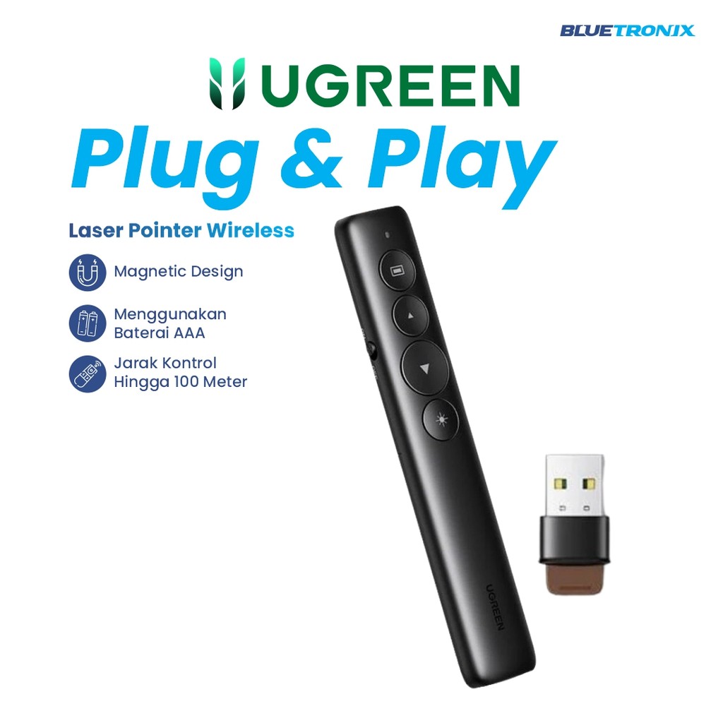 Jual UGREEN Laser Pointer Wireless Presenter Remote Control 2.4ghz for Windows Mac Linux ...