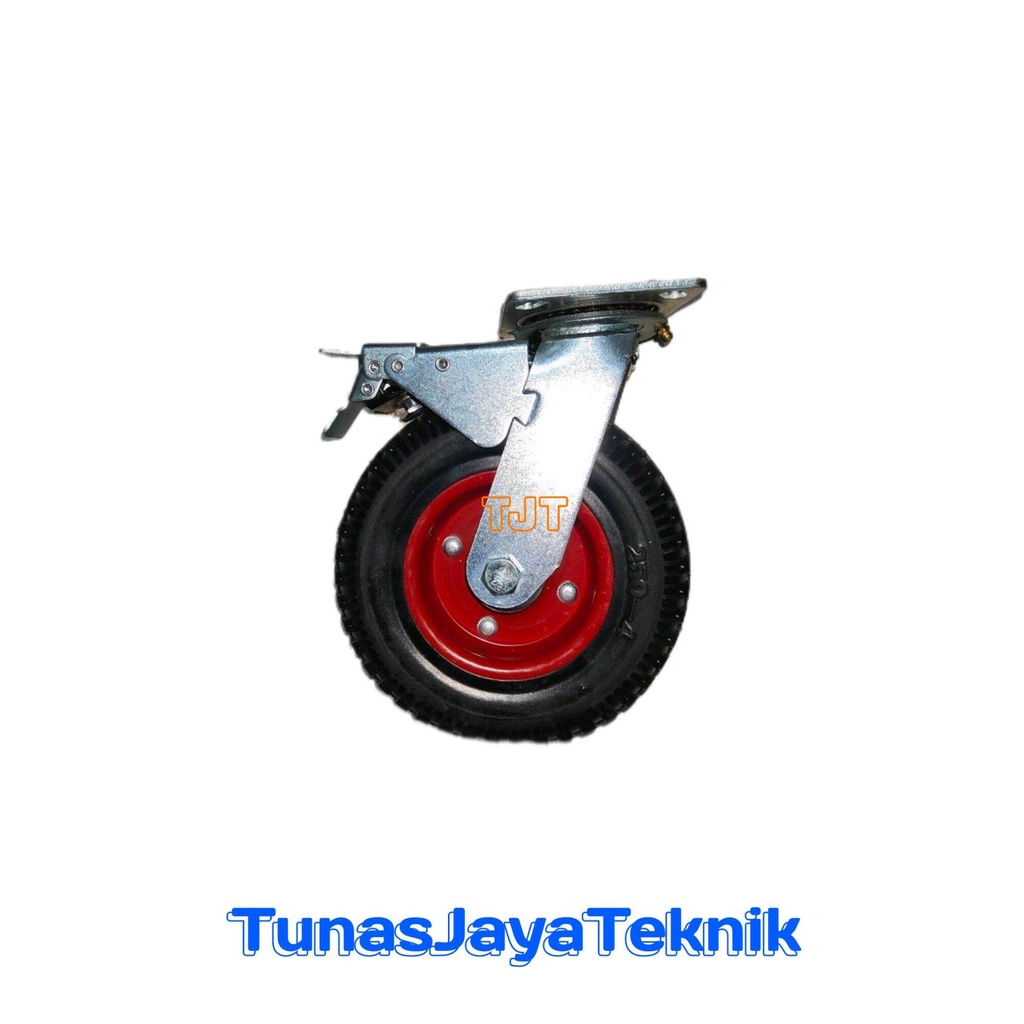 Jual Roda karet gerigi Roha 6" (rem) 150 kg | Shopee Indonesia