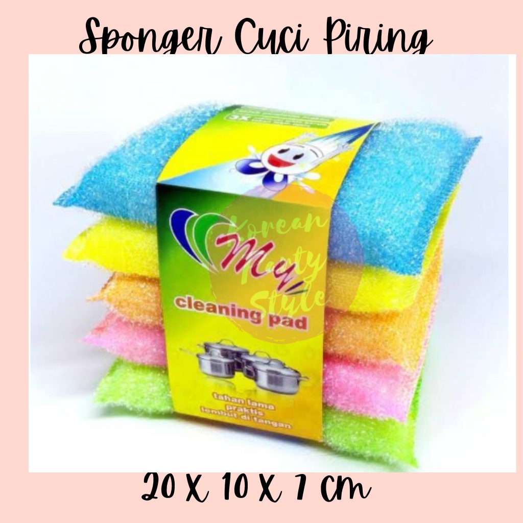 Jual KOREAN SPONGE BUSA CUCI PIRING BESAR SPONS WARNA WARNI SPONGE ...