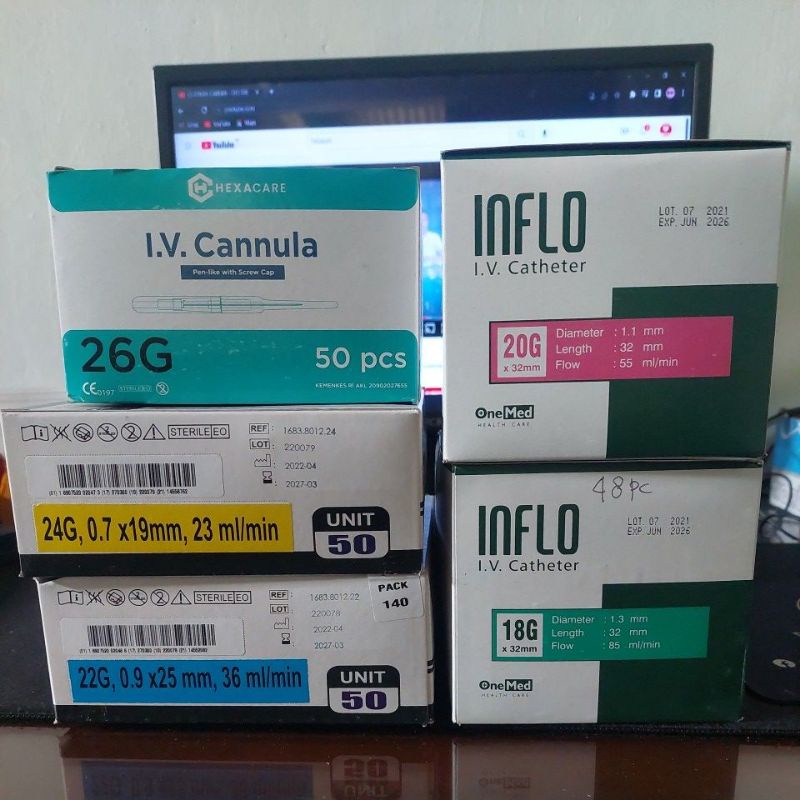 Jual Iv Cannula Inflo 18g 20g 22g 24g 26g | Shopee Indonesia