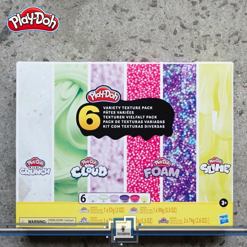Jual Playdoh 6 Variety Texture Pack Slime Foam Cloud Crystal Play Doh ...