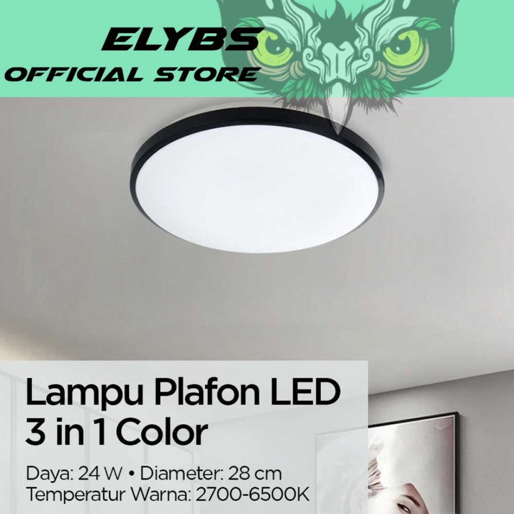 Jual Lampu Plafon Bulat Modern Minimalis 24W 28CM LED Celing Lamp 3 ...