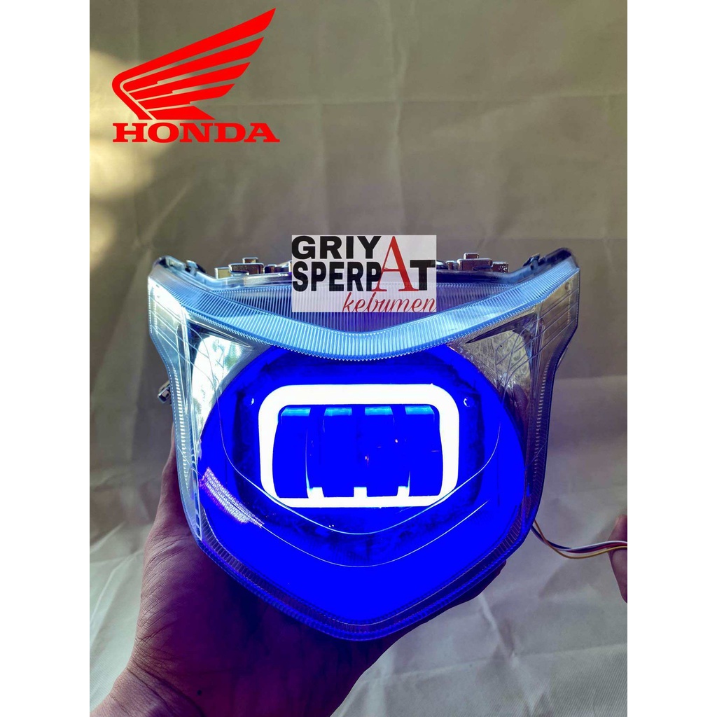 Jual LAMPU DEPAN BEAT POP LED 4 LENSA SUPER TERANG | Shopee Indonesia