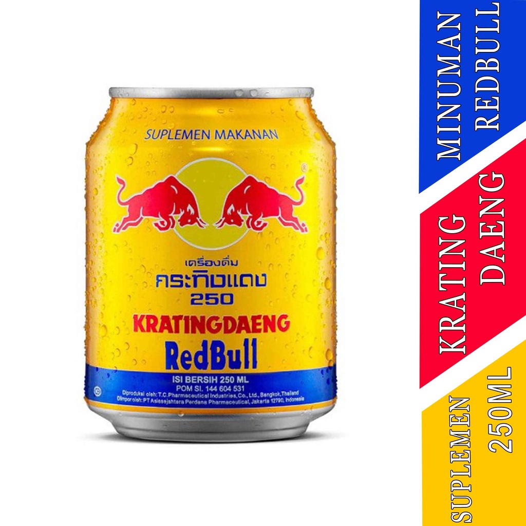 Jual REDBULL - MINUMAN SUPLEMEN- KRATINGDAENG- 250ML | Shopee Indonesia