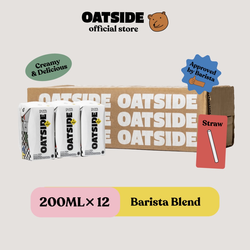 Jual OATSIDE Mini Straw Oat Milk Barista Blend 200ml (12pcs) (Kemasan dengan Sedotan) | Susu Oat ...
