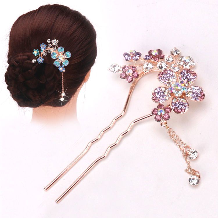 Jual Sirkam Rambut Tusuk Konde Premium Manik Zirkon Bling2 Mewah Wanita ...