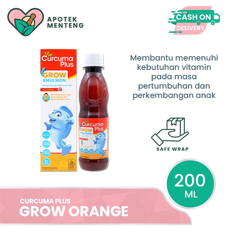 Jual Curcuma Plus Grow Emulsion Rasa Jeruk 200 mL - Suplemen Kesehatan ...
