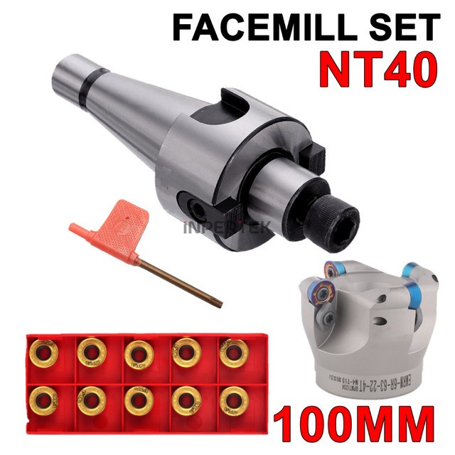 Jual Paket Arbor Set NT40 FMB32 Facemill 100mm Insert RPMT 10/12 Holder ...