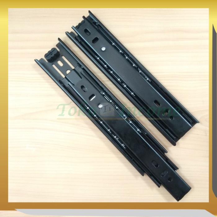 Jual Rel Laci L - 15 cm Hitam Ball Bearing Full Extention Double Track ...