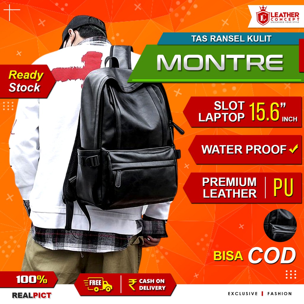Jual LEATHER CONCEPT Ransel Kulit Pria - Backpack Kulit Pria dengan ...
