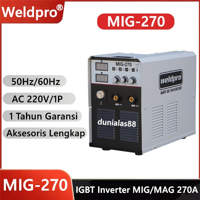 Jual Mesin Las MIG 270A CO2 Trafo Las Welding Machine 15kg MIG-270 ...