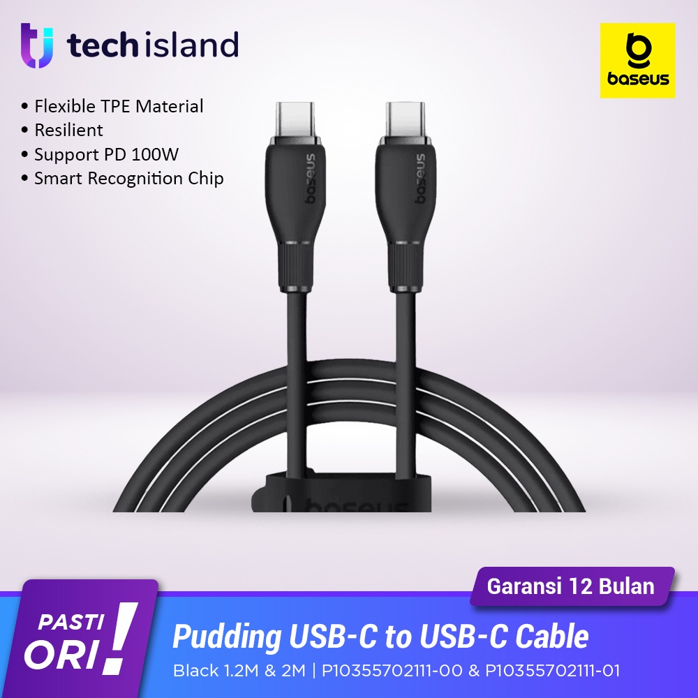 Jual Baseus Pudding Cable USB-C to USB-C 5A 100W Fast Charging PD PPS ...