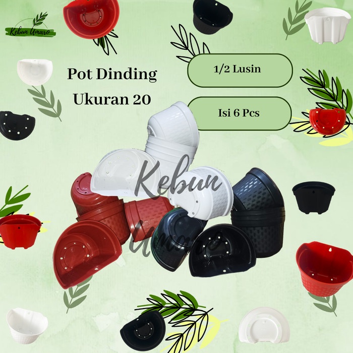 Jual GROSIR 1/2 Lusin Pot Dinding Ukuran 20 / Pot Tembok / Pot Dinding ...
