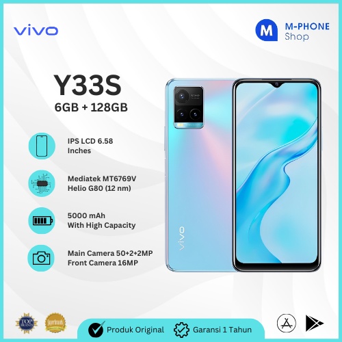 Jual Vivo Y33s HP Murah Cuci Gudang RAM 6/128GB Kamera 50MP Layar 6.58 ...