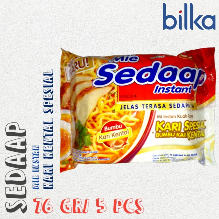 Jual SEDAAP Mie Instan Kari Kental Spesial 76gr/5pcs | Shopee Indonesia