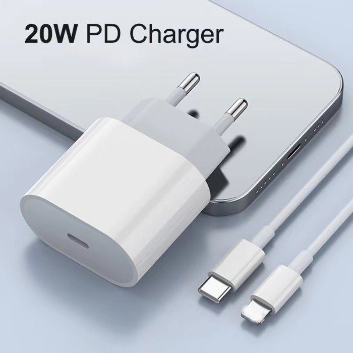 Jual Charger 20W Type C iPhone Ipad PD EU Plug for Apple Fast Charging ...