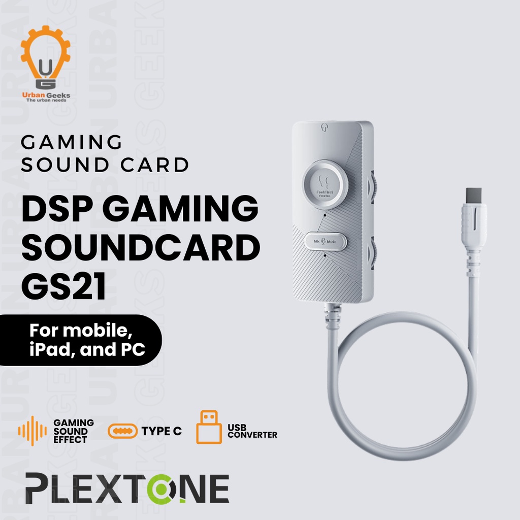 Jual Gaming Soundcard Plextone GS21 Mobile Game Effect Mobile DSP Type C Surround | Shopee Indonesia