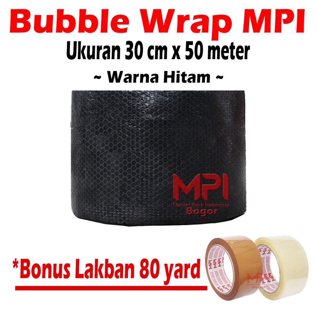Jual ( BONUS LAKBAN ) Bubble Wrap MPI 3KG Hitam 30 cm x 50 meter / Bubble Wrap Tebal / Bubble ...
