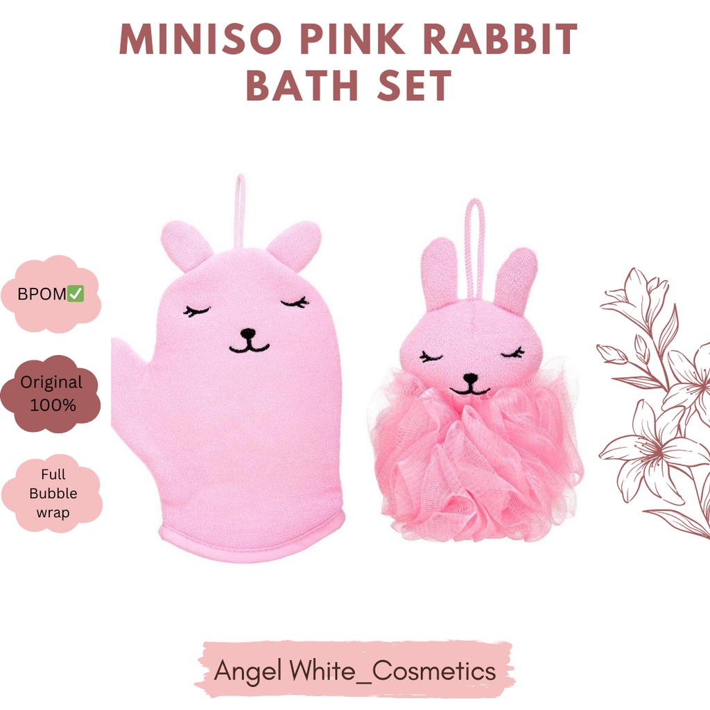 Jual MINISO PINK RABBIT BATH SET | Shopee Indonesia