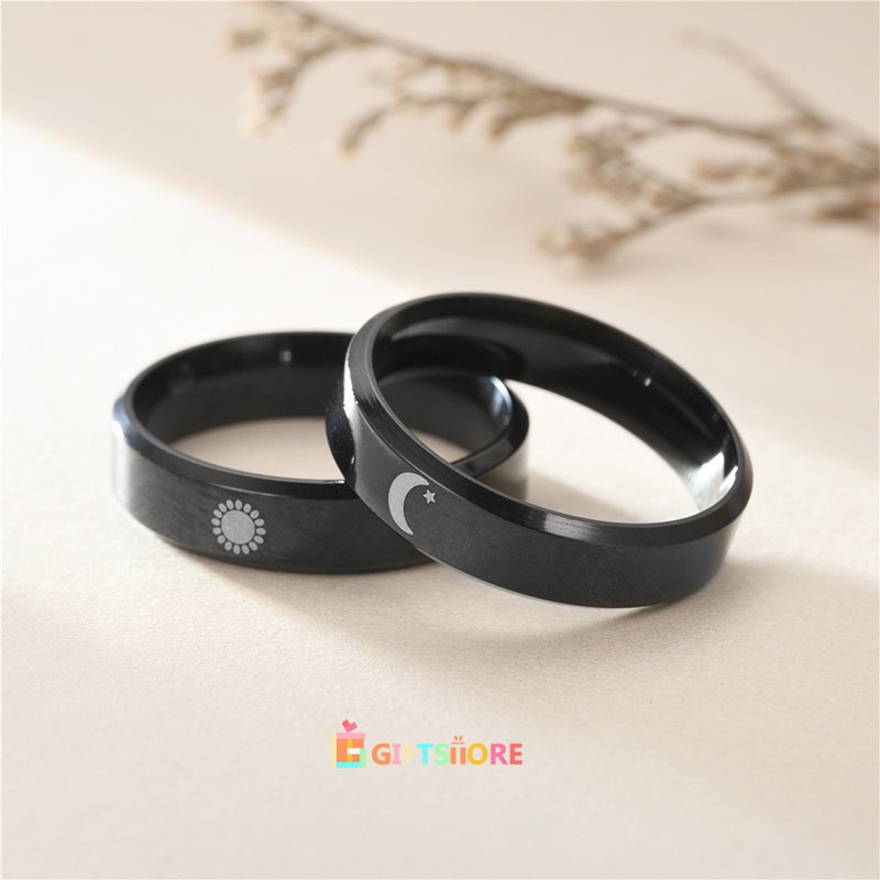 Jual COD Cincin Sun And Moon Couple,Stainless Ring,Titanium Cosette ...