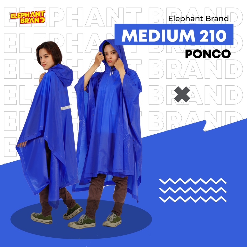 Jual Jas Hujan Ponco Medium 210 Raincoat Parasut Mantel Poncho Gajah ...