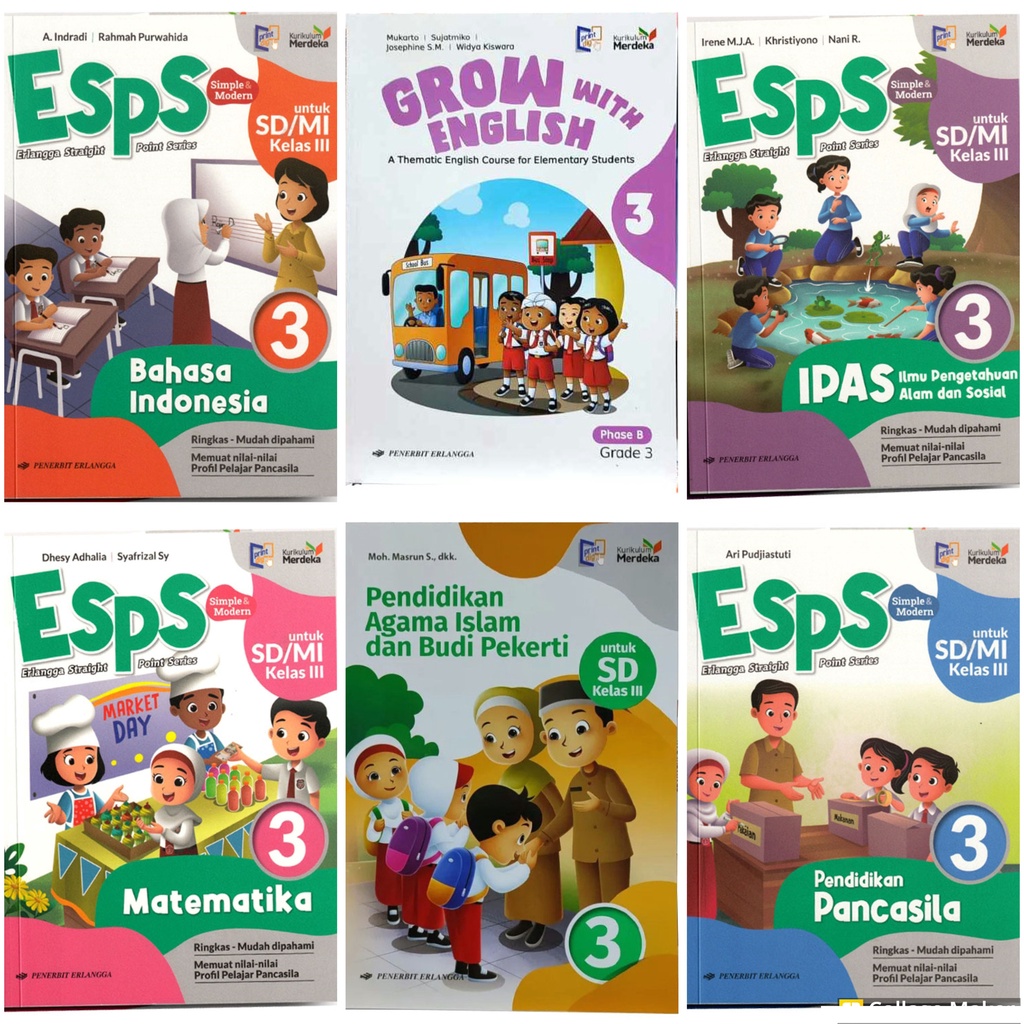 Jual Buku Paket Kelas 3 SD ESPS PAI Grow With English Erlangga Kurikulum Merdeka | Shopee Indonesia