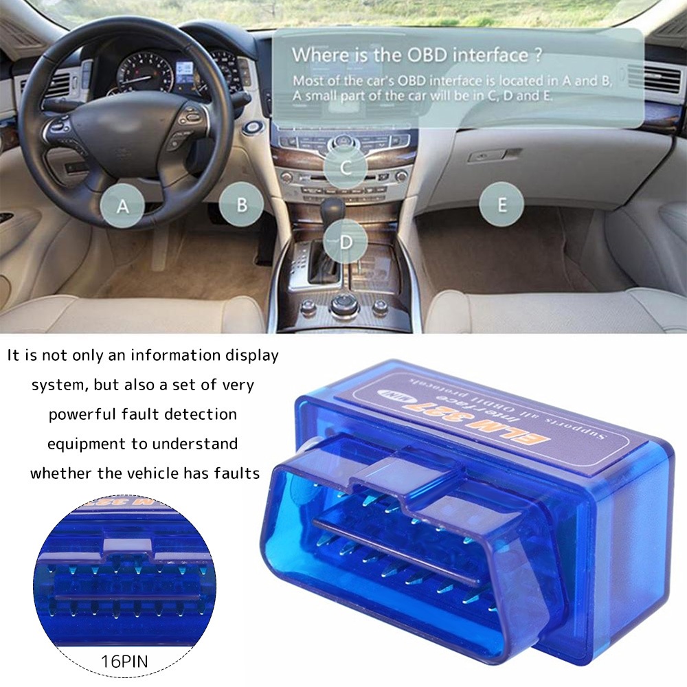 Jual ELM327 Mini OBD OBD2 Bluetooth Wireless Car Scanner V1.5 V2.1 Alat ...