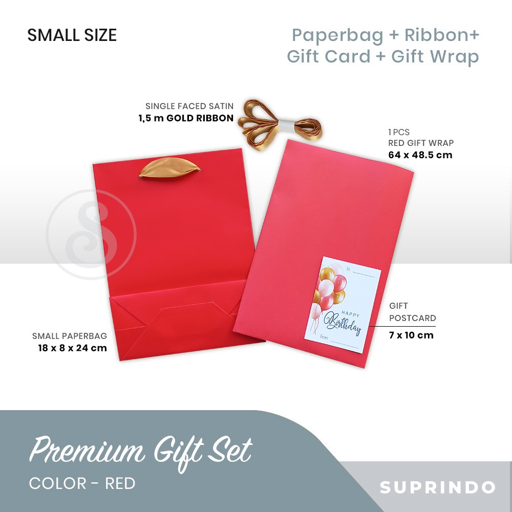 Jual Gift Set Paper Bag KECIL + Kertas Kado + Pita + Kartu Ucapan ...