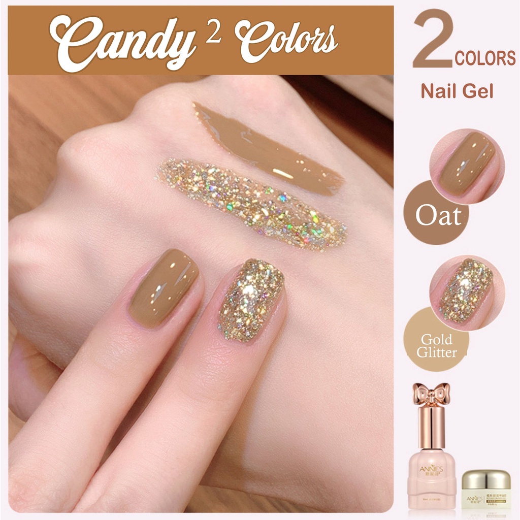 Jual Annies Candy 2 Colors Nail Gel Set With Glitter | Kutek Kuku ...